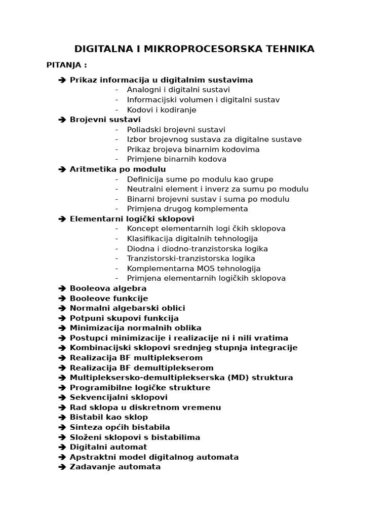 Digitalna - Pitanja | PDF