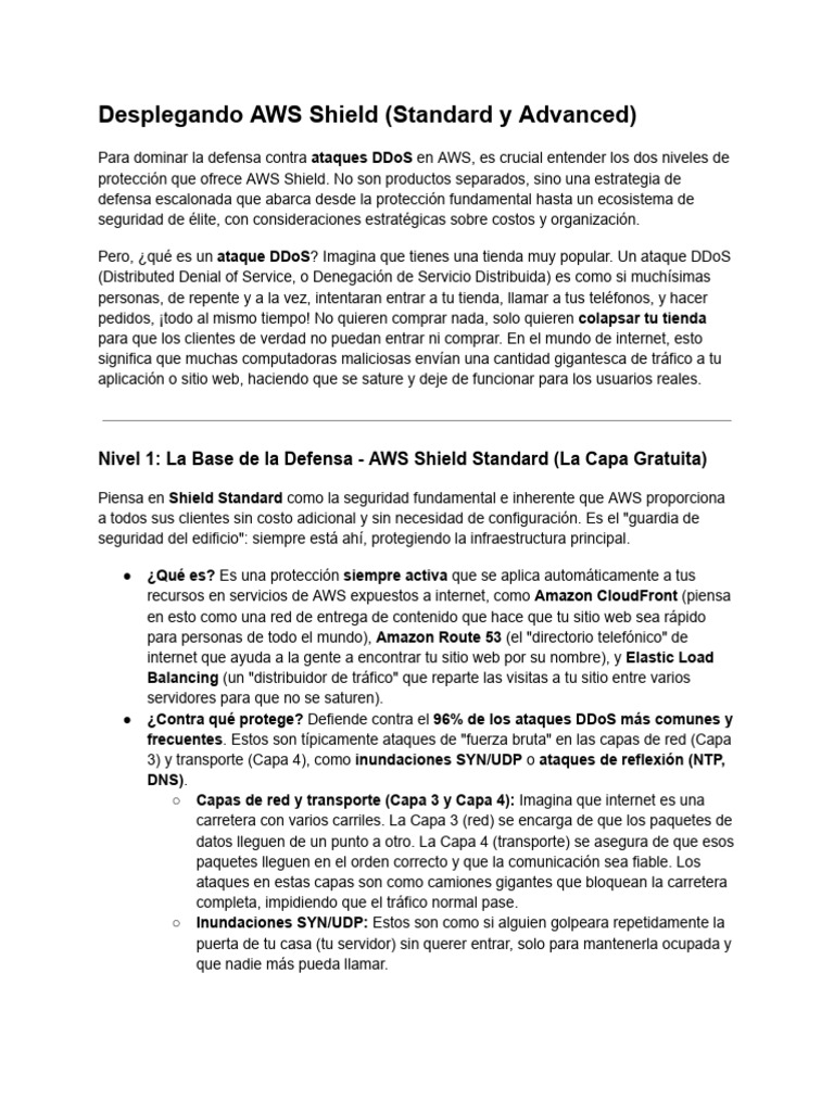 Aws Shield | PDF | Servicios web de Amazon | Ataque de denegación de ...