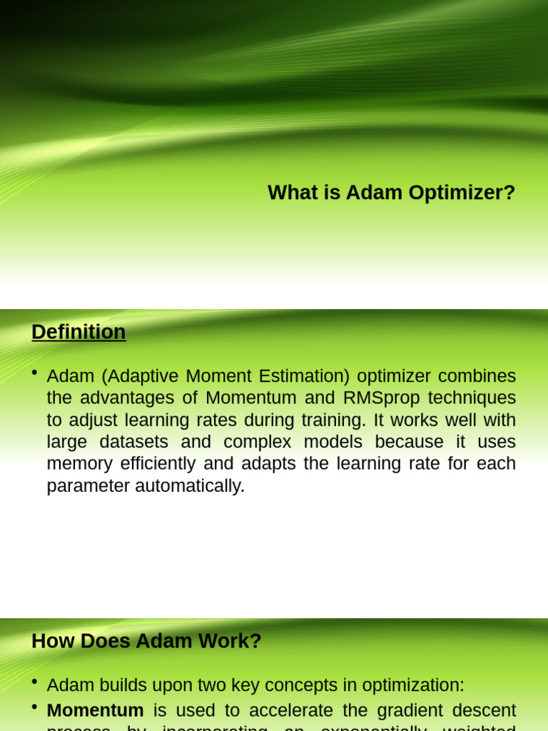 What Is Adam Optimizer | PDF