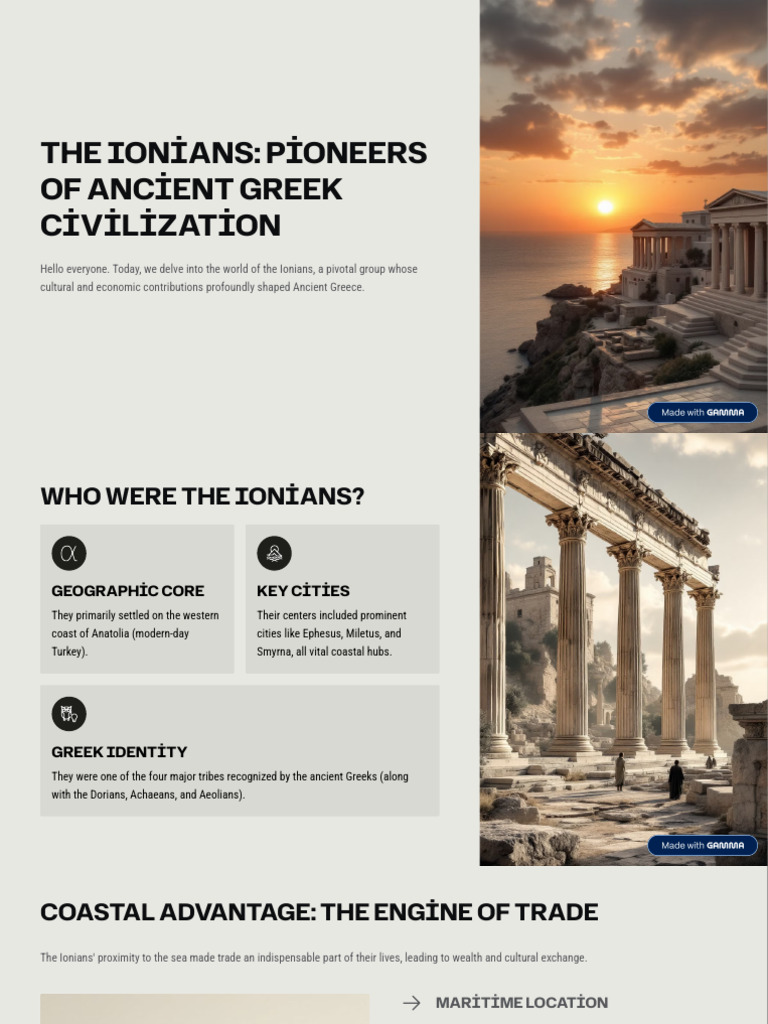 Ionian Civilization: Cultural Highlights | PDF | Greeks | Anatolia