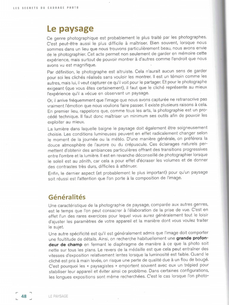 Les Secrets Du Cadrage - Dubesset - Plans Paysage | PDF