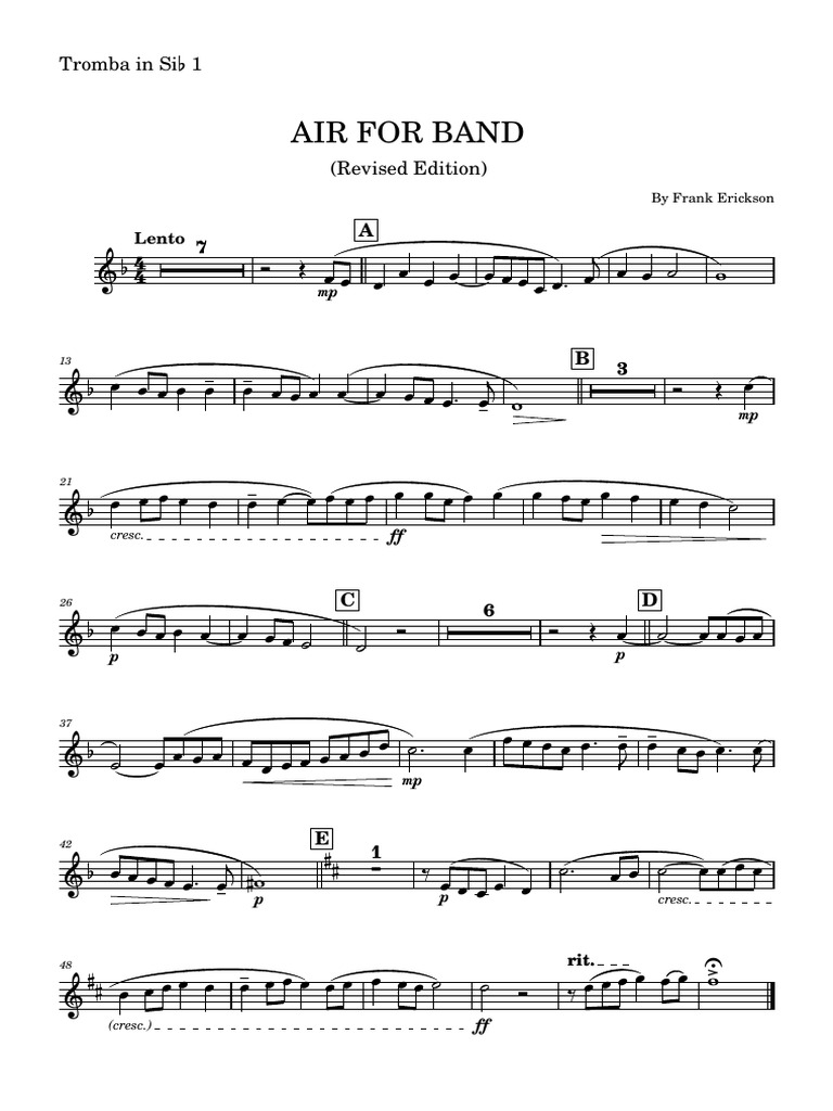 Tromba in Si♭ for Band - Frank Erickson | PDF