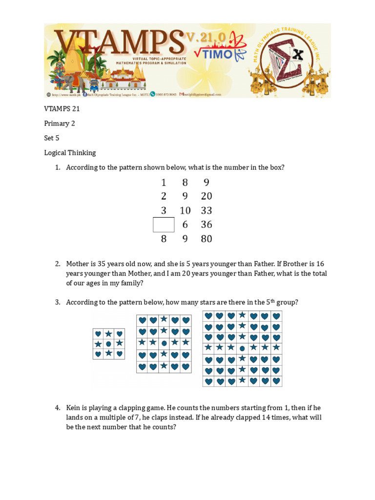 Logical Thinking and Math Problems | PDF | Mathematics | Number Theory
