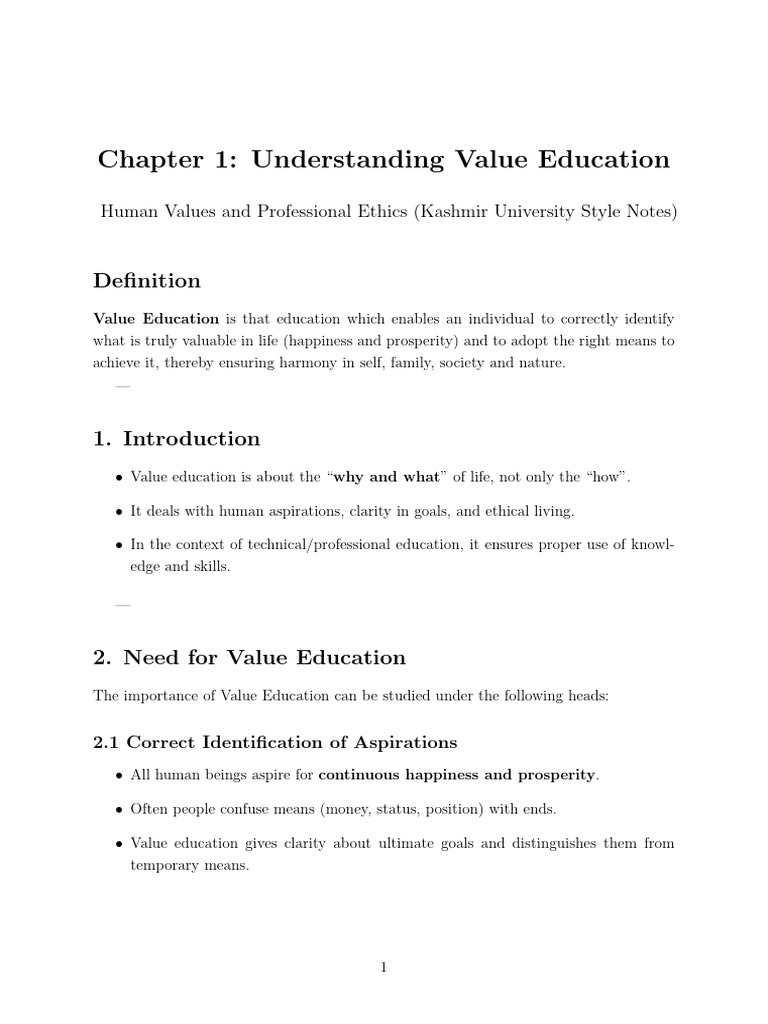 Universal Human Values in Education | PDF | Value (Ethics) | Happiness