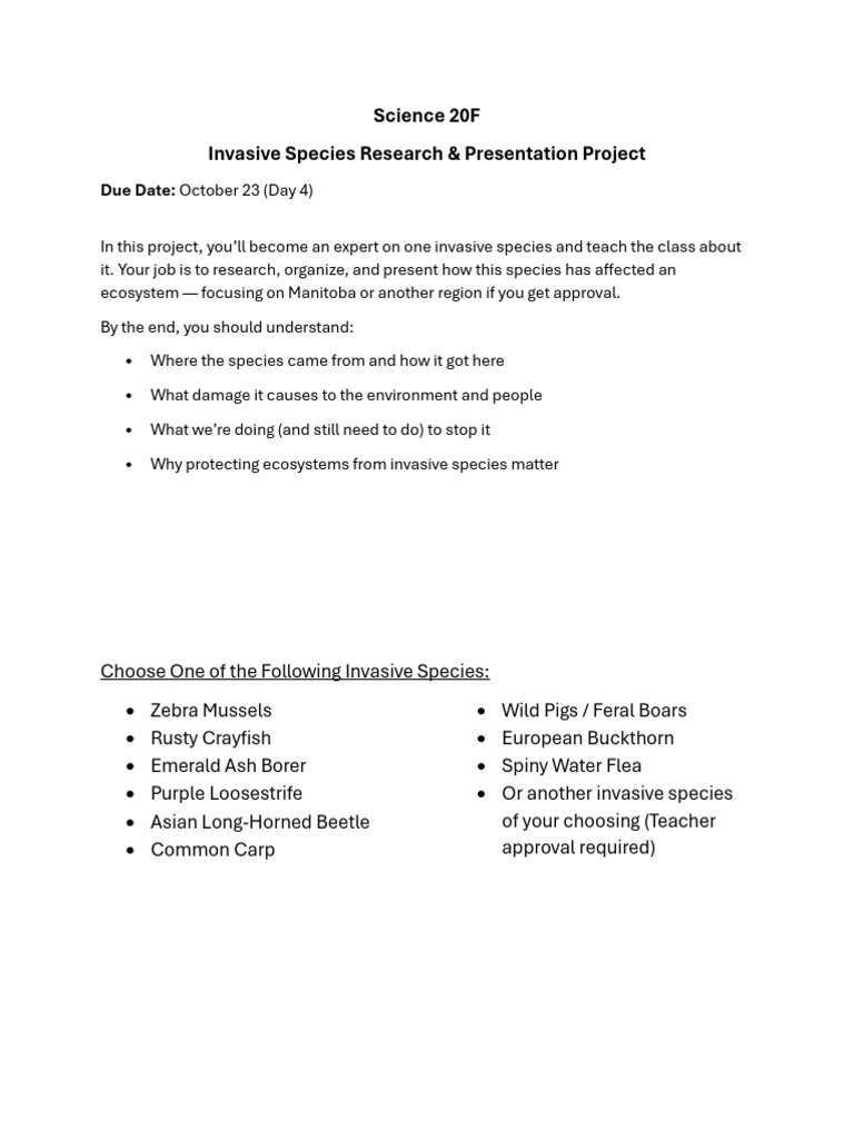 Invasive Species Report - 2025 | PDF | Invasive Species | Apa Style