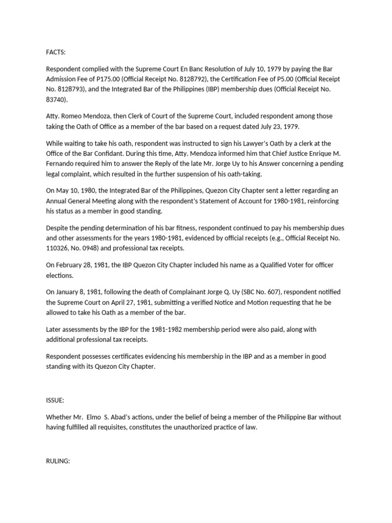 Unauthorized Practice of Law Case Summary | PDF | Justice | Crime ...
