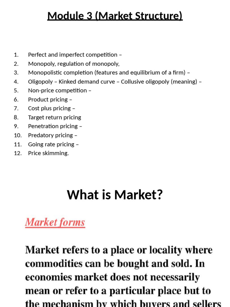 Module 3 Market Structure | PDF | Imperfect Competition | Monopoly