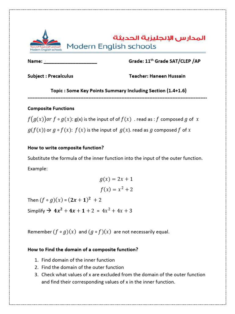 Summary of Key Points 1.6+1.4 | PDF