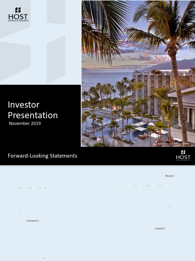 Host Hotels Resorts Inc Investor Presentation | PDF | Market (Economics ...