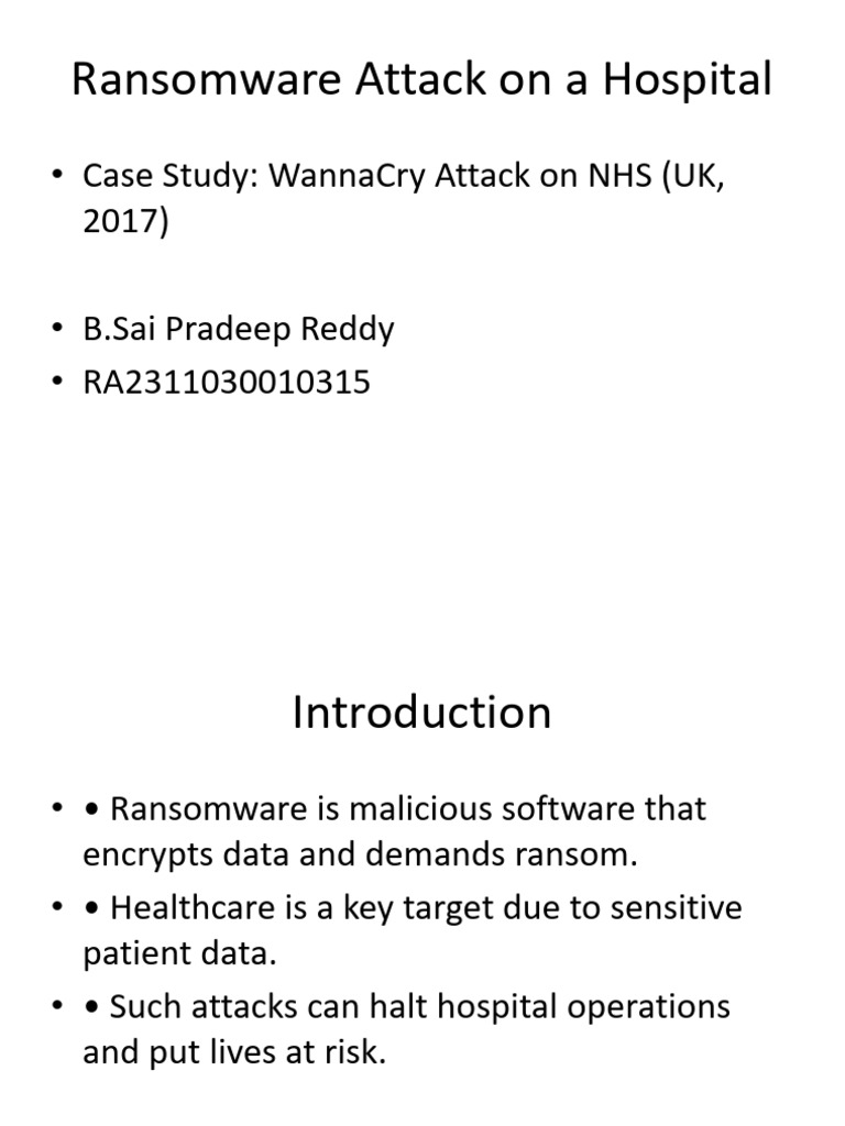 NHS Ransomware Attack Case Study | PDF