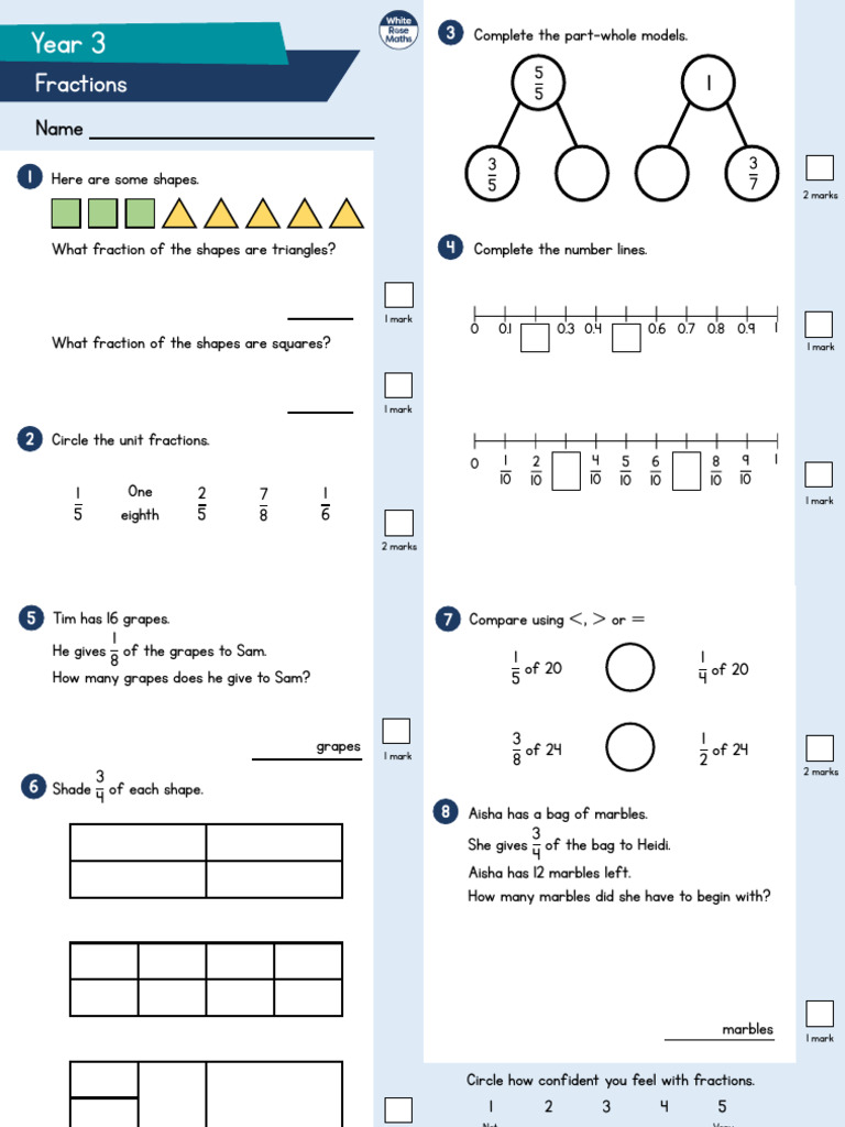 WRM Y3 Spring b5 Fractions Assessments | PDF | Elementary Geometry ...