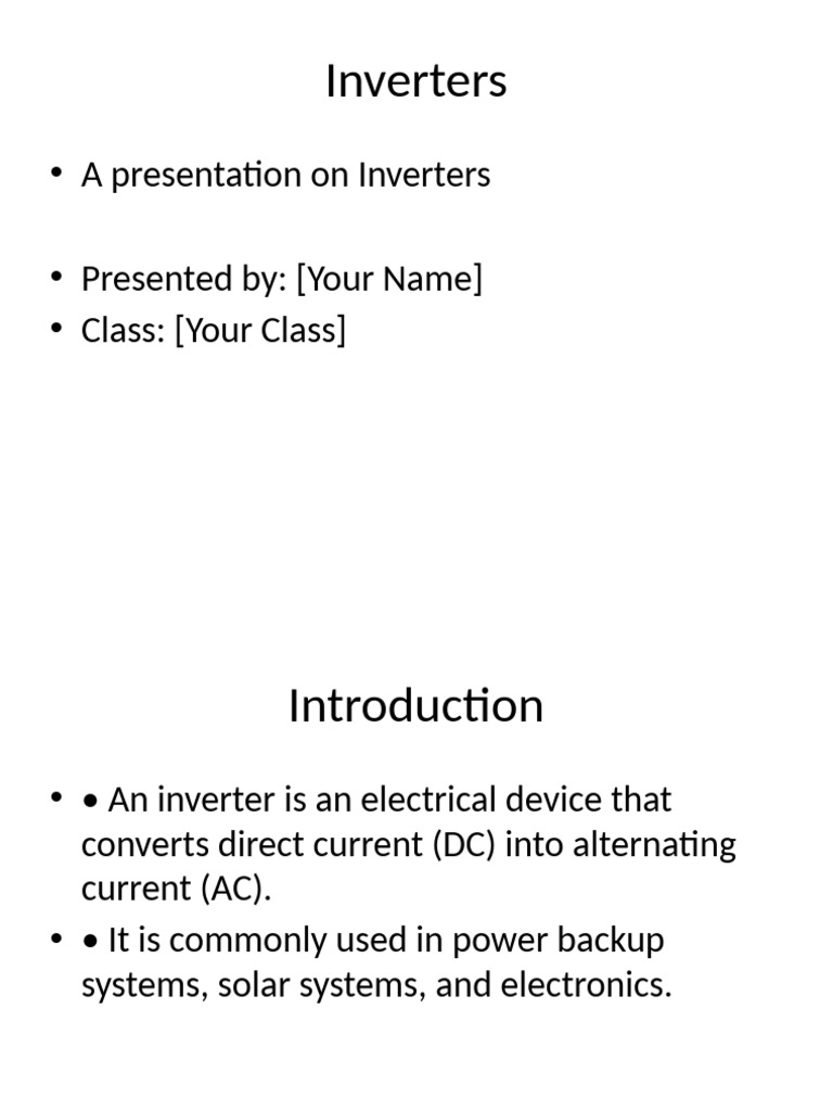 Understanding Inverters: Types & Uses | PDF