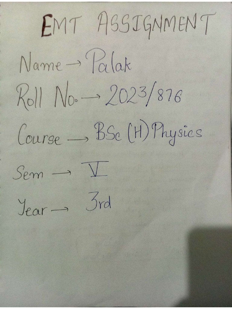 EMT Assignment Compressed | PDF