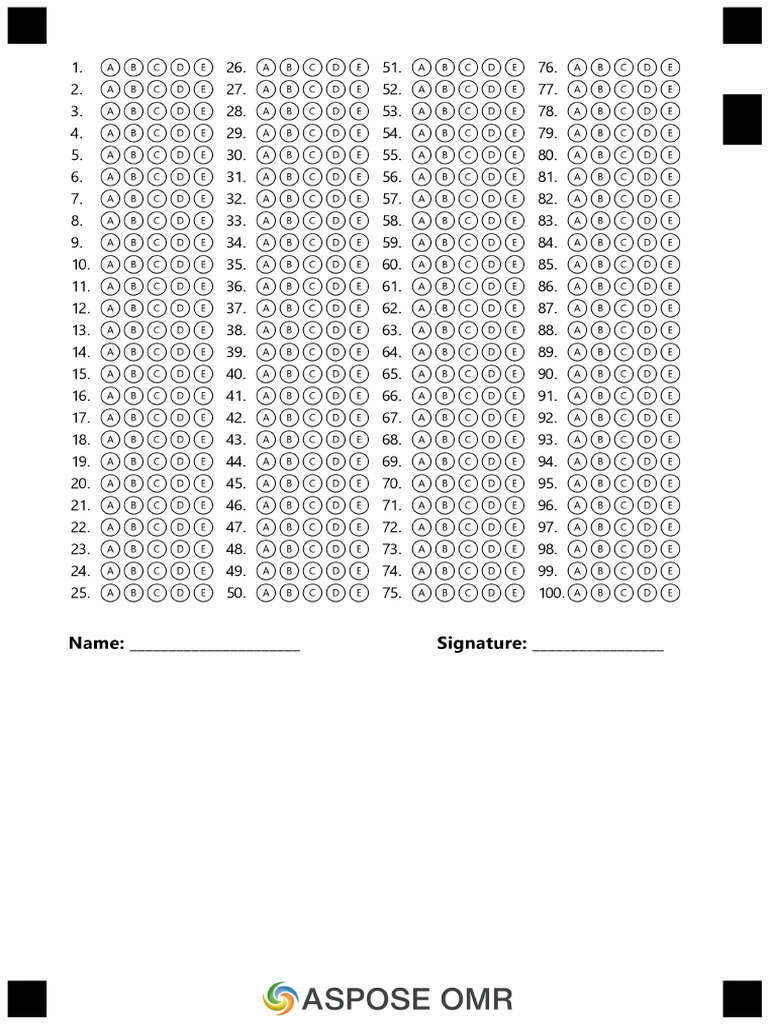 Omr 5 Option Questions | PDF
