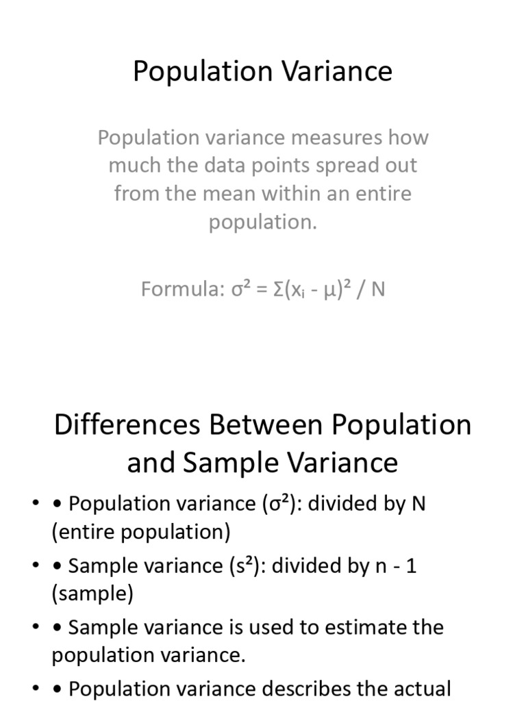 Population Variance Presentation | PDF