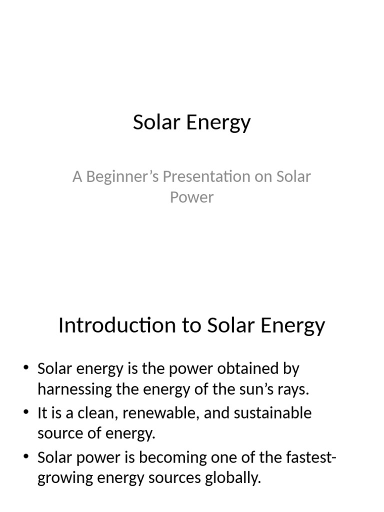 Beginner's Guide to Solar Energy Basics | PDF | Solar Power | Solar Energy