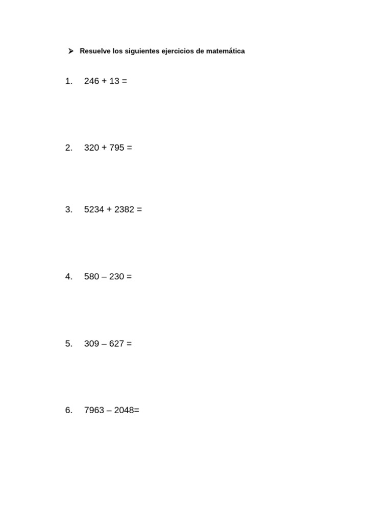 Ejercicios de Matemáticas | PDF