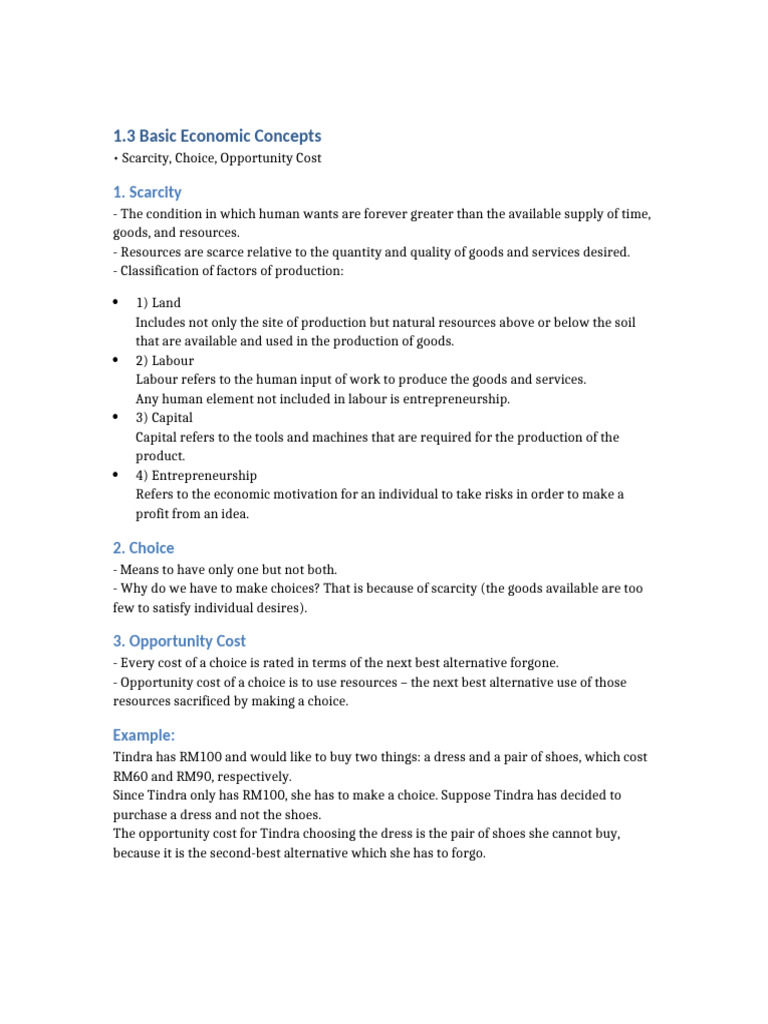 Basic Economic Concepts | PDF