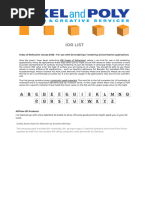 IOR Values for Common Materials | PDF | Glasses | Chromium