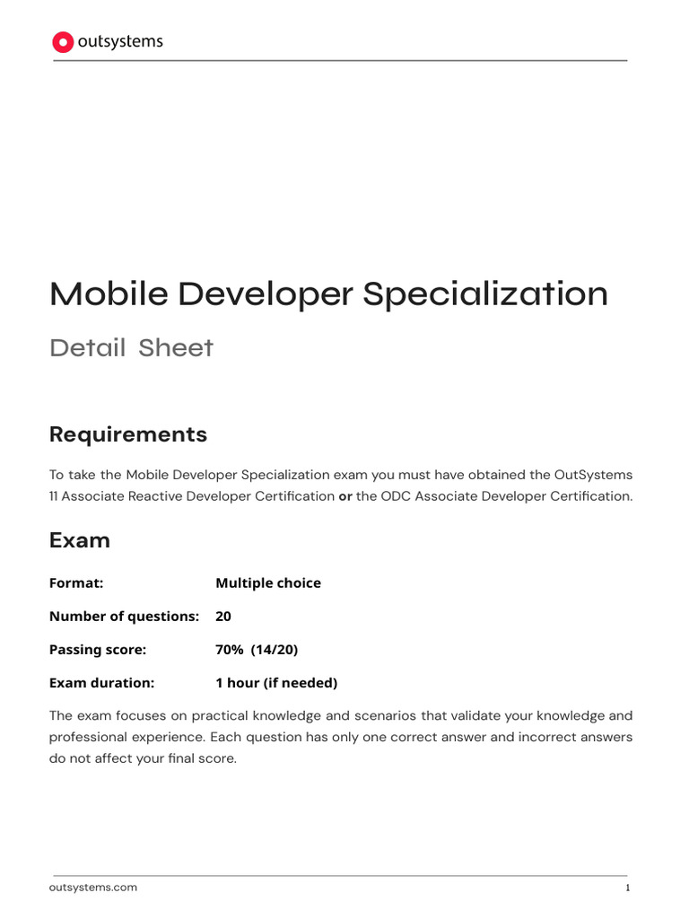 OutSystems Mobile Developer Exam Guide | PDF | Multiple Choice ...