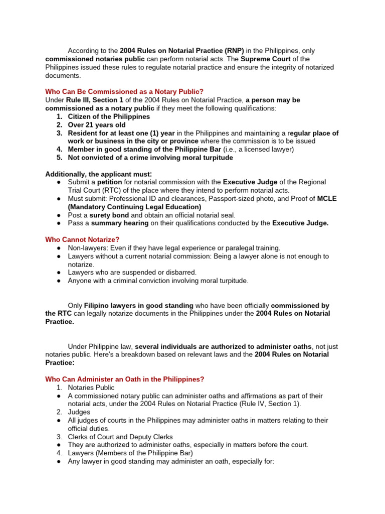 Notarial Practice Rules in the Philippines | PDF | Affidavit | Notary ...
