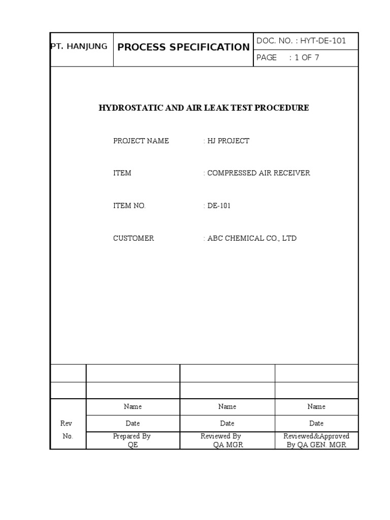 Leak Test Proc Demo | PDF | Leak | Pressure Measurement