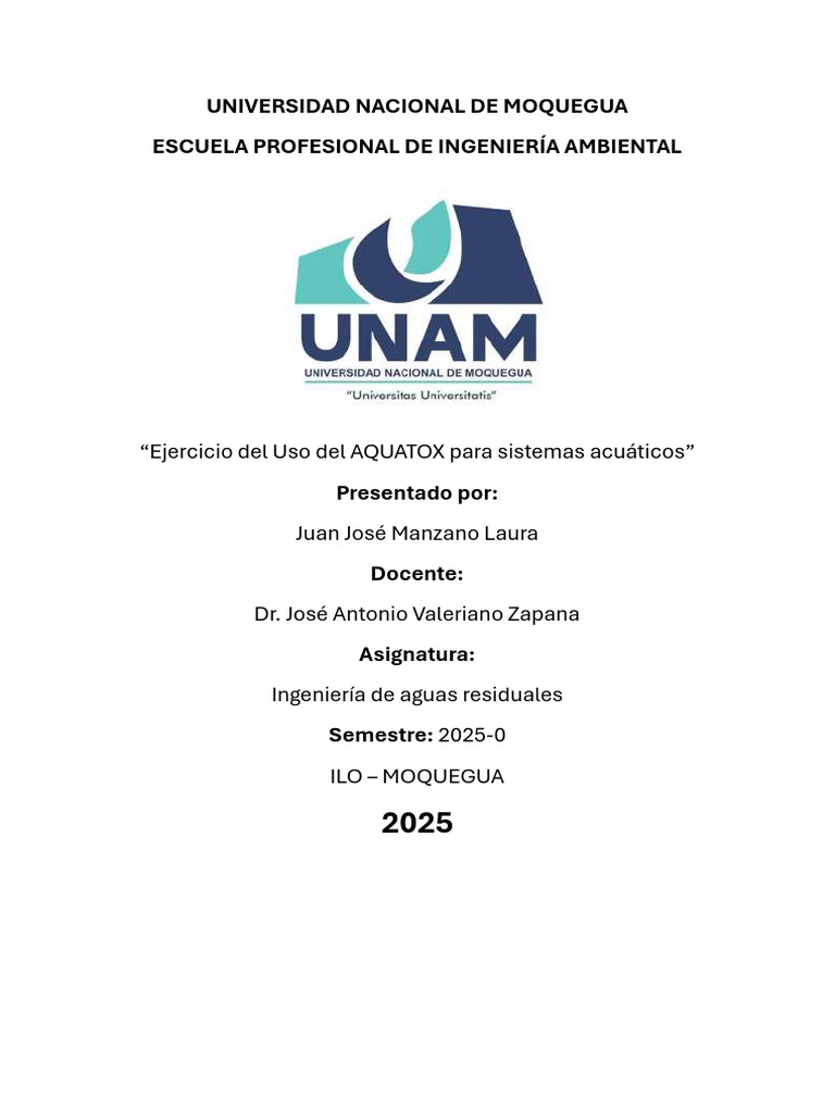 Manejo Aquatox Juan Manzano | PDF | Perturbación (ecología) | Entorno ...