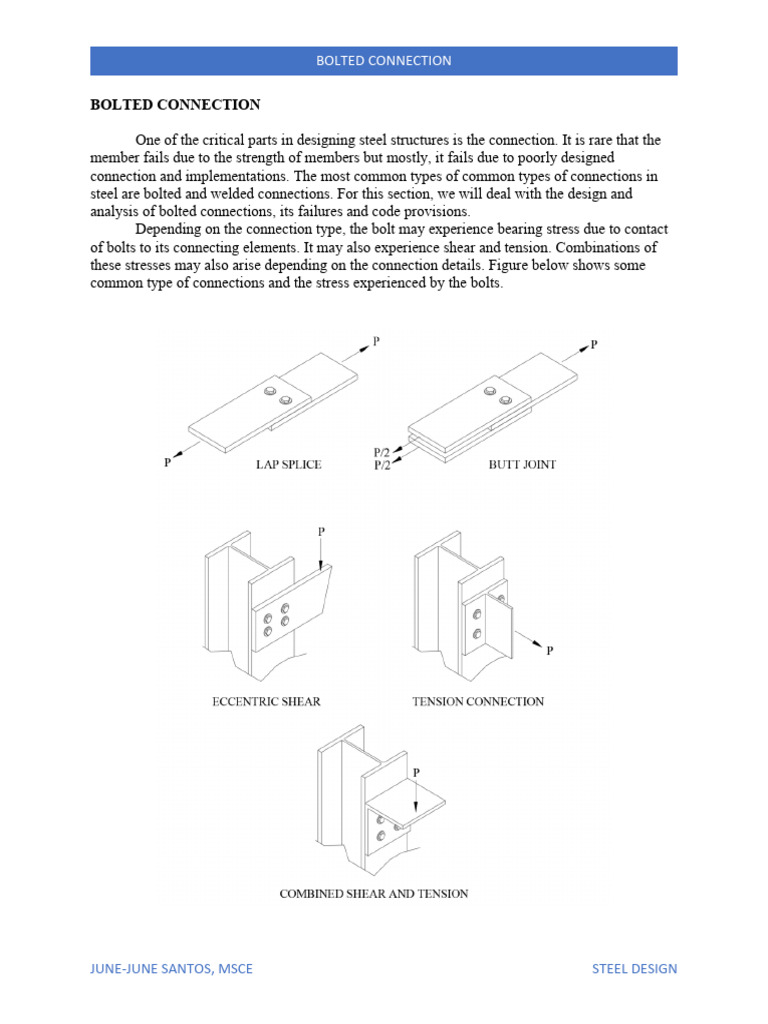 Bolted Connection Design in Steel Structures | PDF | Screw | Stress ...