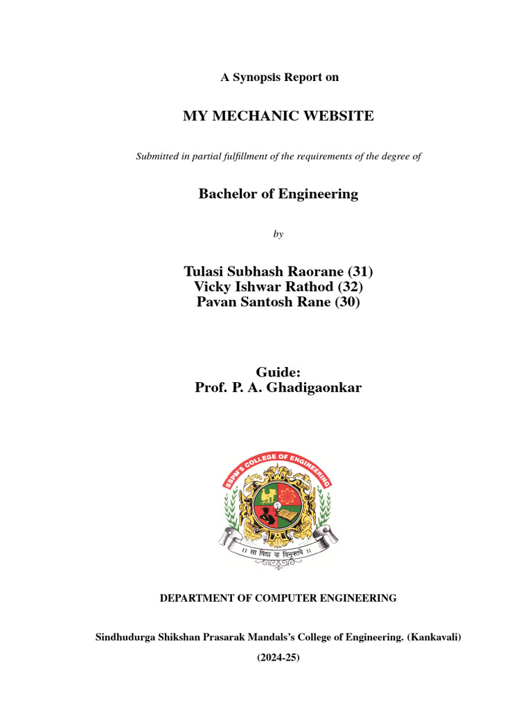 Major Project Synopsis Report Template | PDF | Databases | Usability