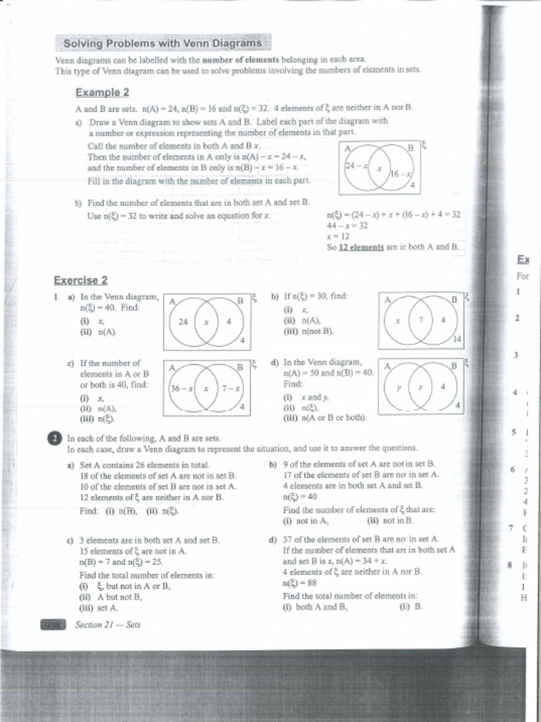 CGP Venn Diagram Problem Solving Ex2 & Ex 3 | PDF