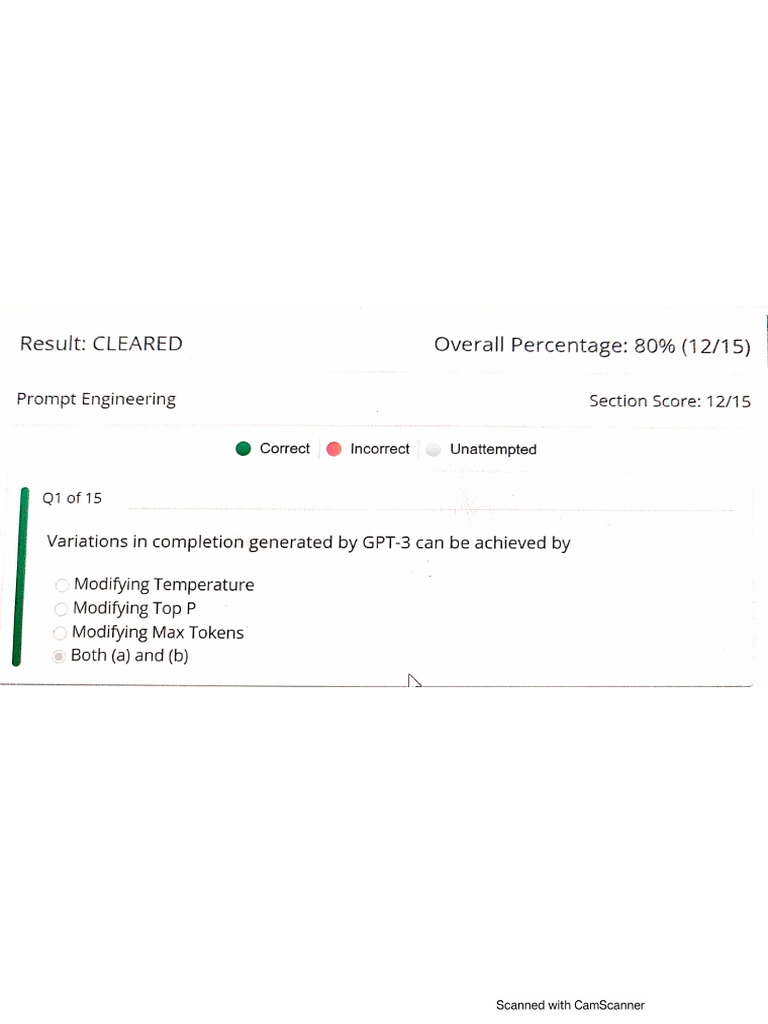 Prompt Engineering Assessment PDF Cleared 80% | PDF