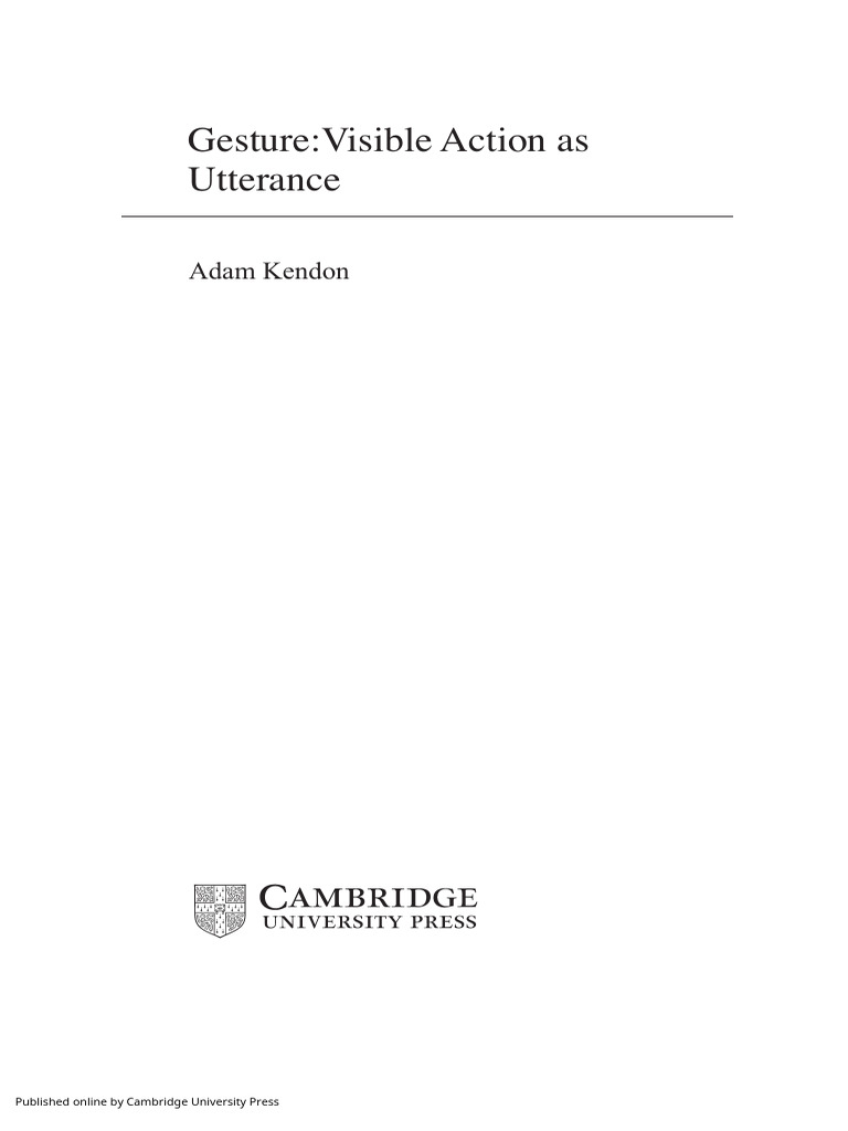 Extra Kendon2004 Visible Action As Gesture 10p | PDF