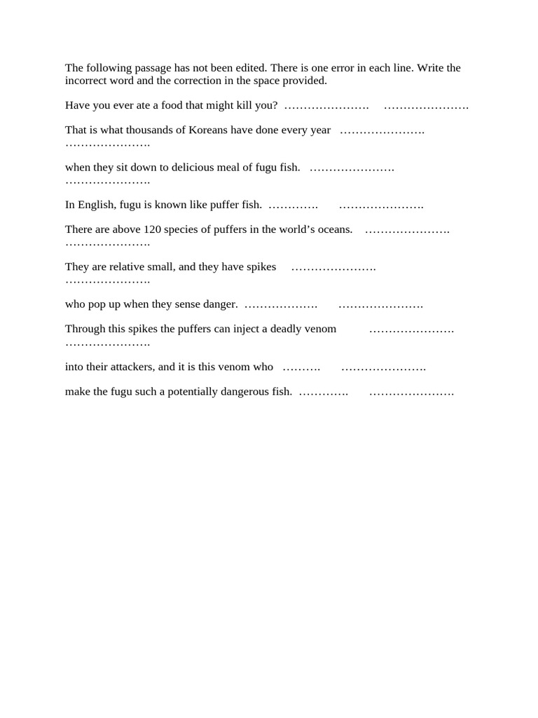 9th Grade Edit The Passage 14th Oct1760430138 | PDF