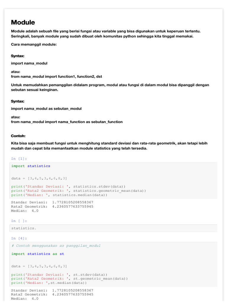 Panduan Penggunaan Modul Python | PDF