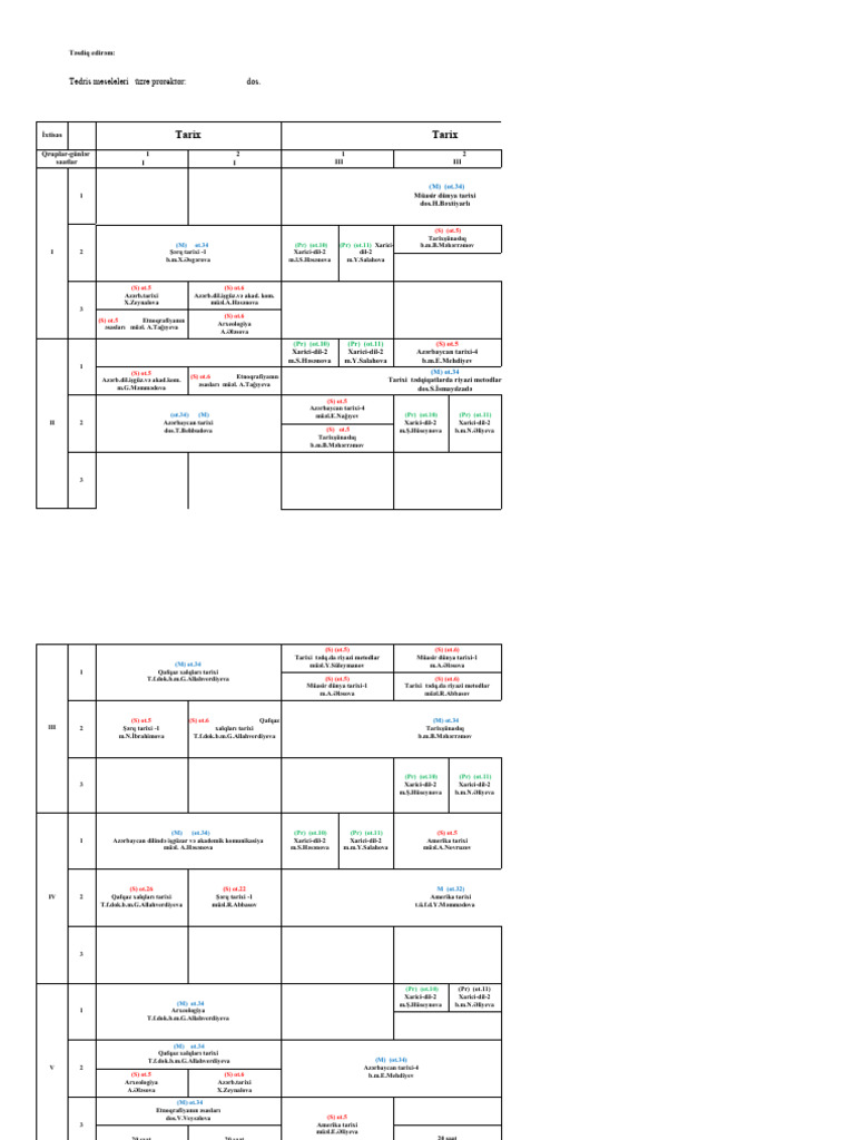 Surəti Dərs Cədvəli 2025-2026-Cı Il Sonuncu Payiz (1yeni Yeni) | PDF