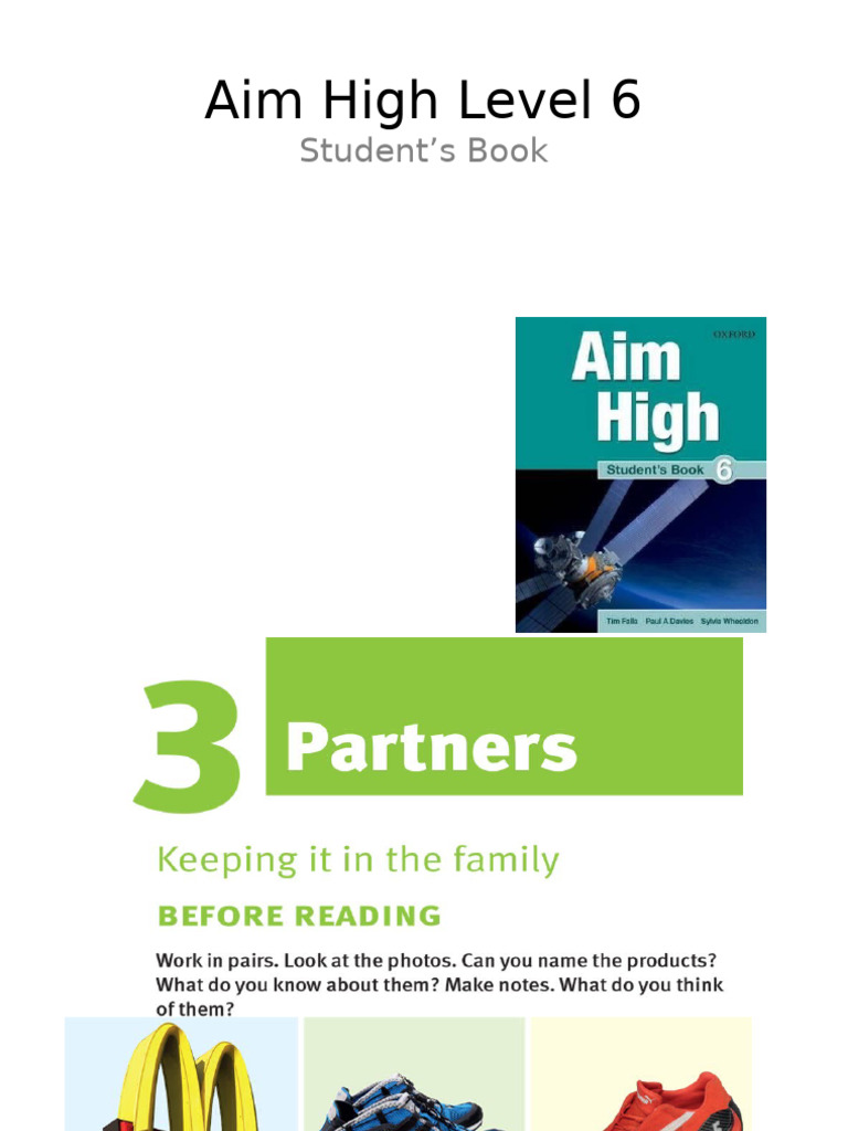 Aim High Student - S Book 6 Unit 3 | PDF