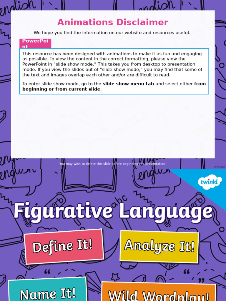 Seventh Grade Figurative Language Review Game Show Powerpoint Google ...