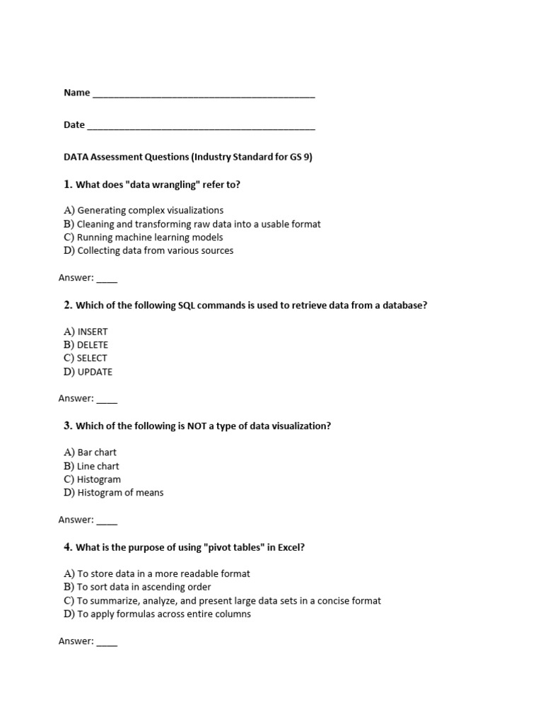 Data Assessment Questions for GS 9 | PDF | P Value | Statistics