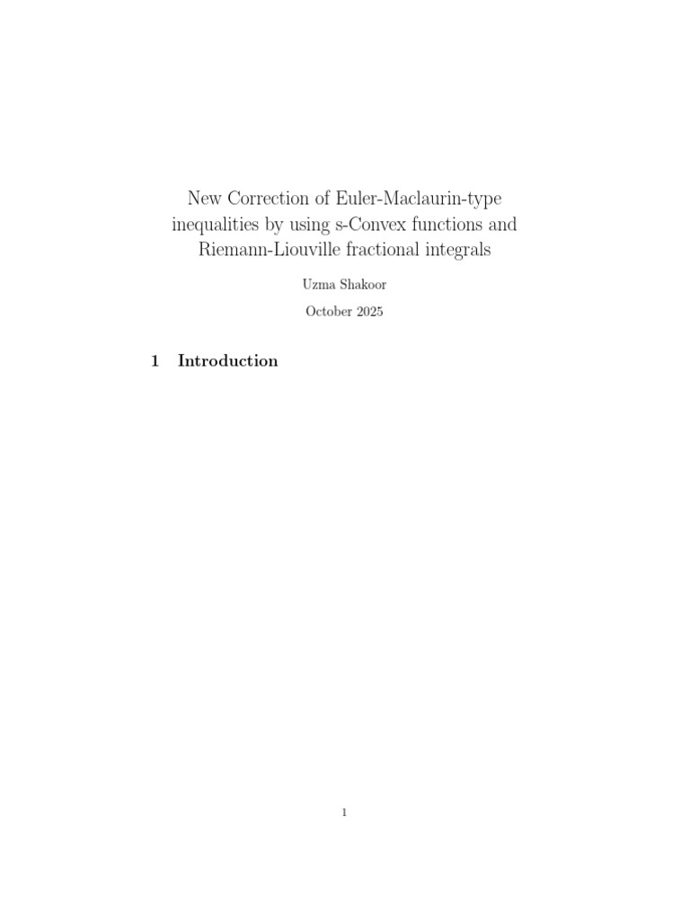 New Correction of Euler Maclaurin Type Inequalities by Using S Convex ...