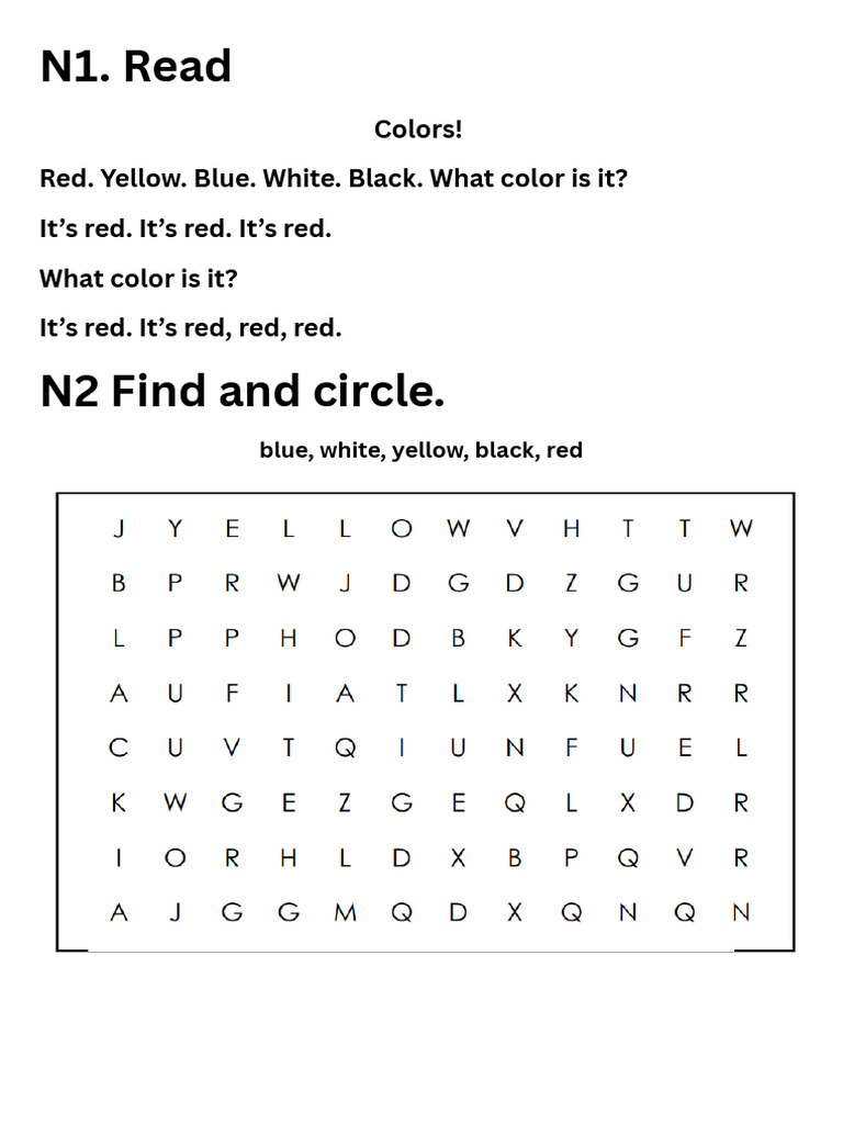 Color Recognition Activities for Kids | PDF