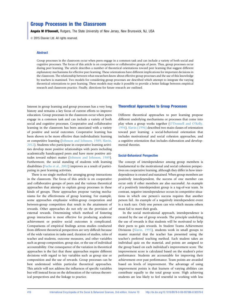 Understanding Group Processes in Education | PDF | Learning | Teachers