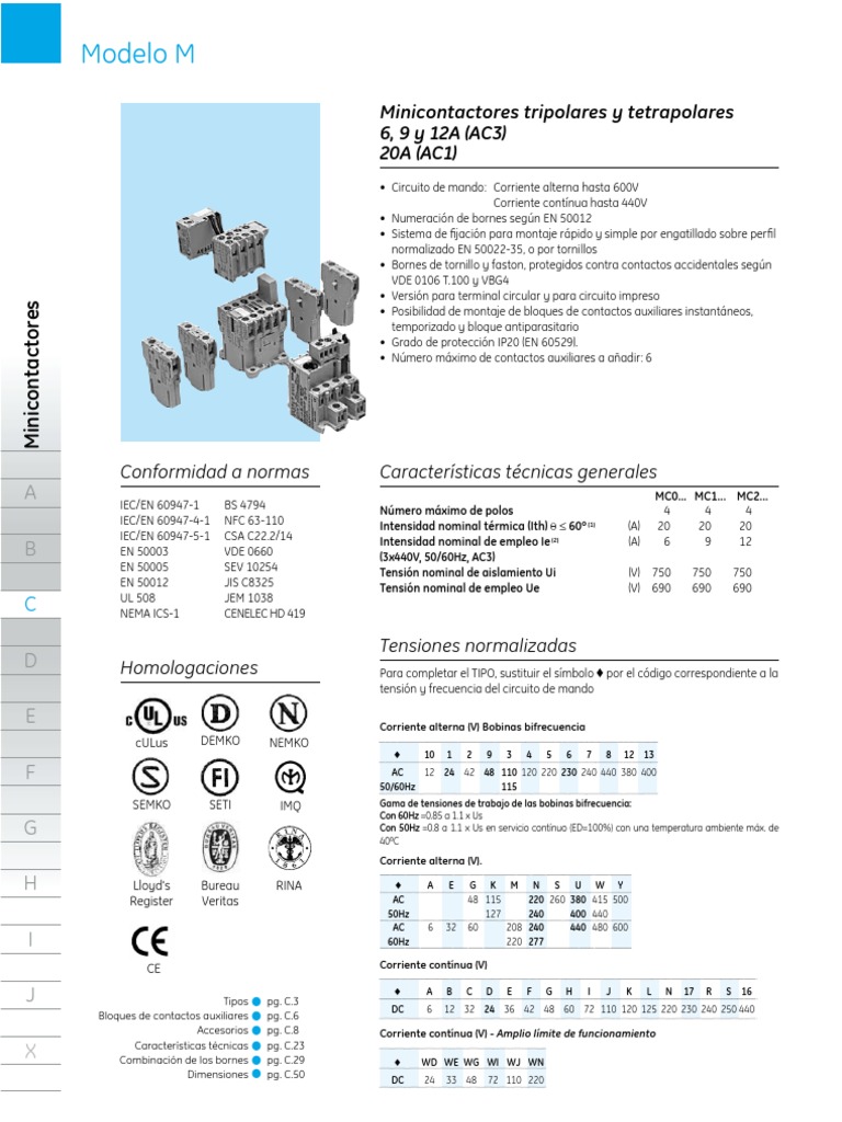 GE Mini Contact Ores de Potencia MC1A310AT | PDF | Corriente eléctrica ...
