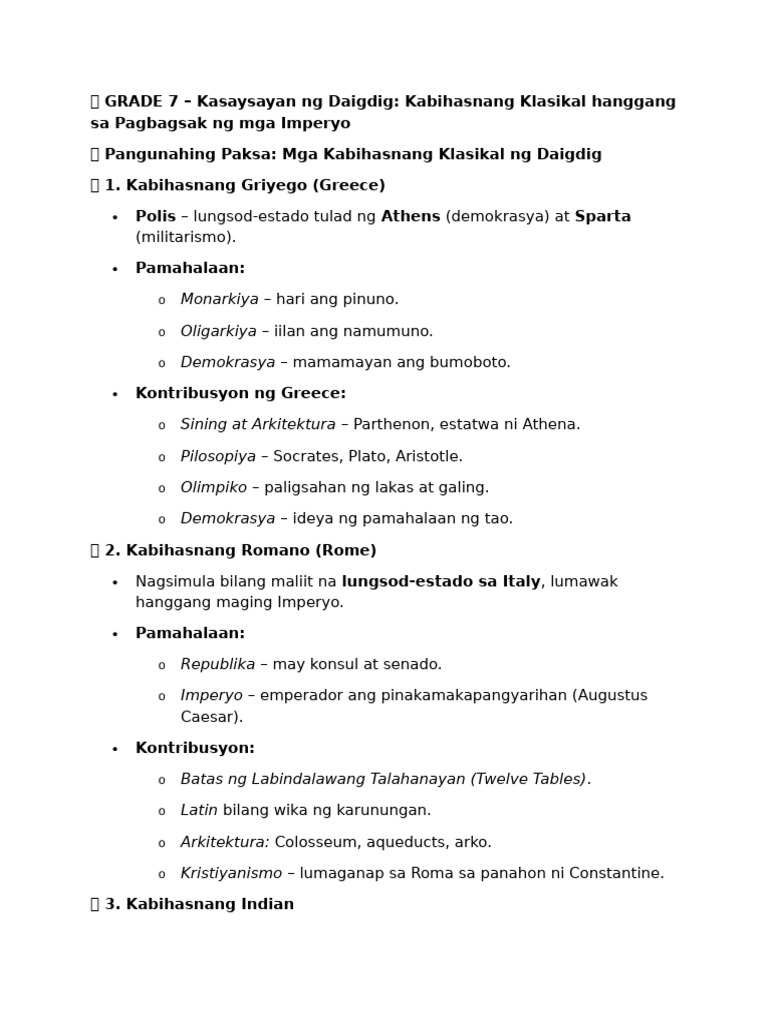 Grade 7 AP Reviewer | PDF