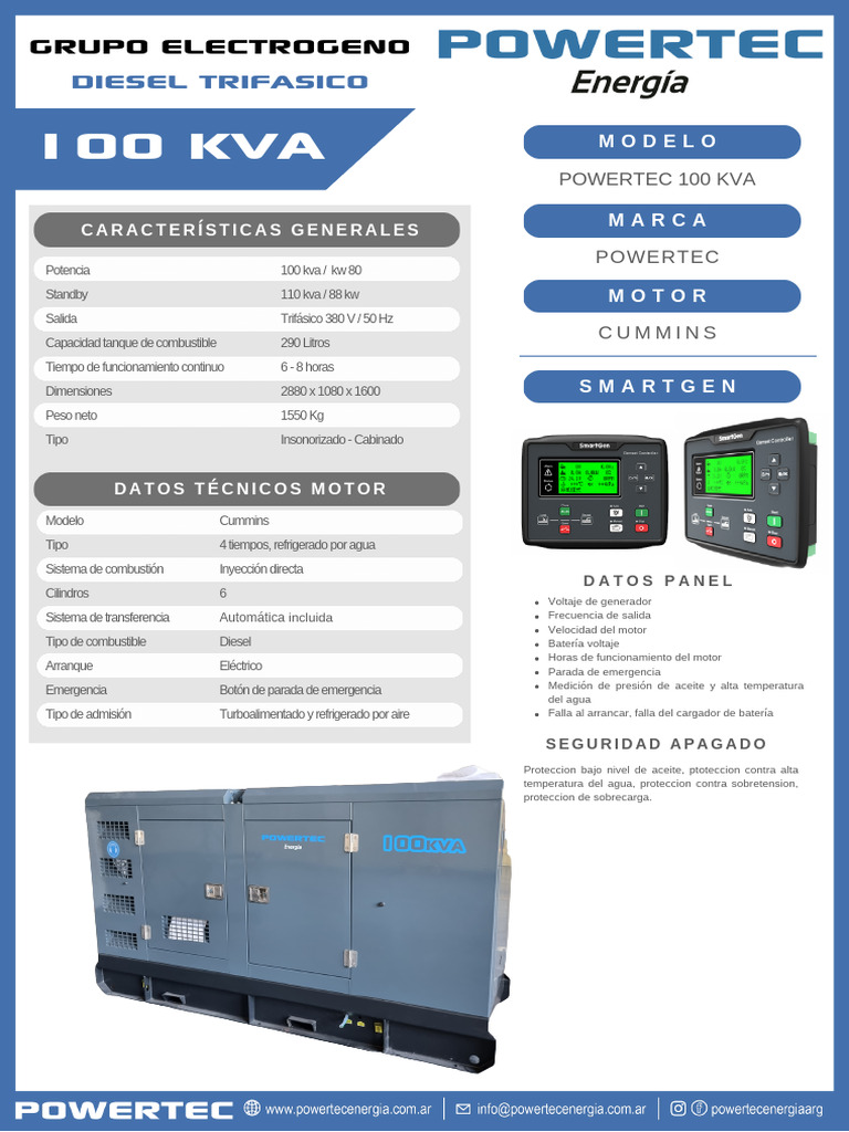 Powertec 100 - Trifasico | PDF | Motor diesel | Motores