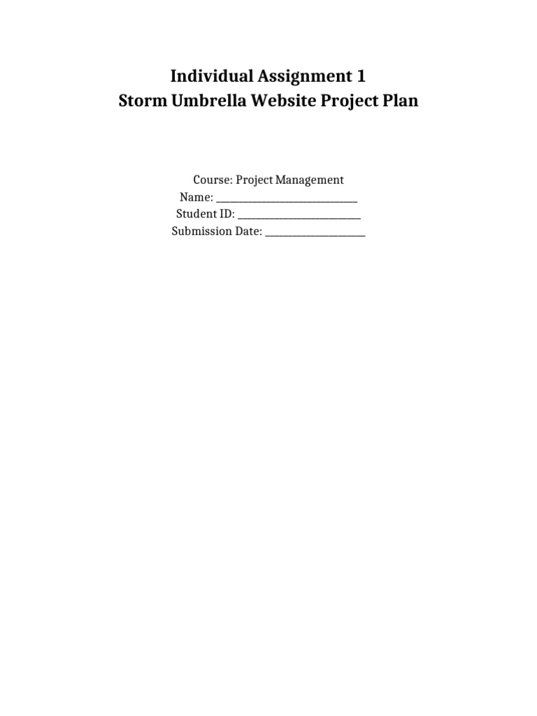 Storm Umbrella Website Project Plan | PDF | Project Management | Computing