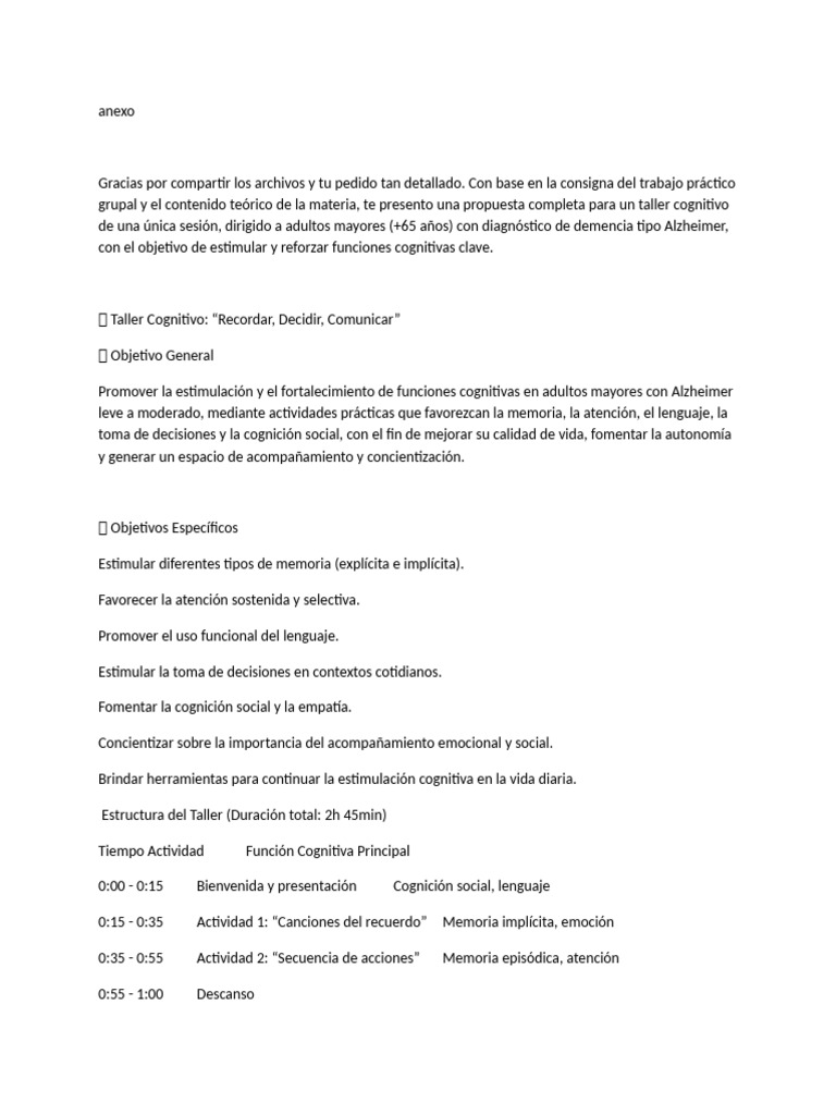 Anexo TP Final Cognitiva | PDF | Memoria | Cognición