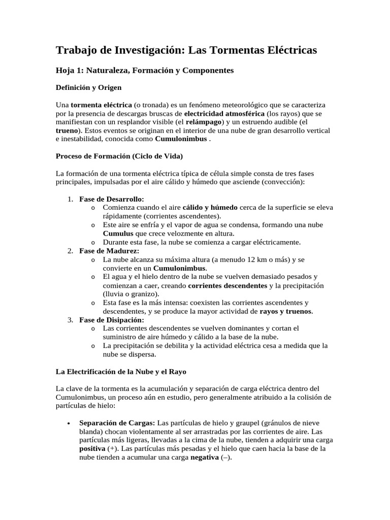 Las Tormentas Eléctricas | PDF | Relámpago | Tormenta