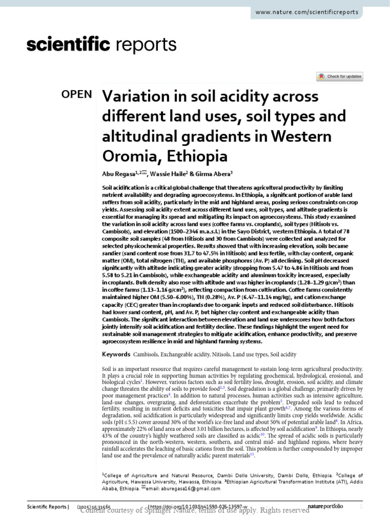 Variation in Soil Acidity Across Different Land Us | PDF | Soil | Plant ...