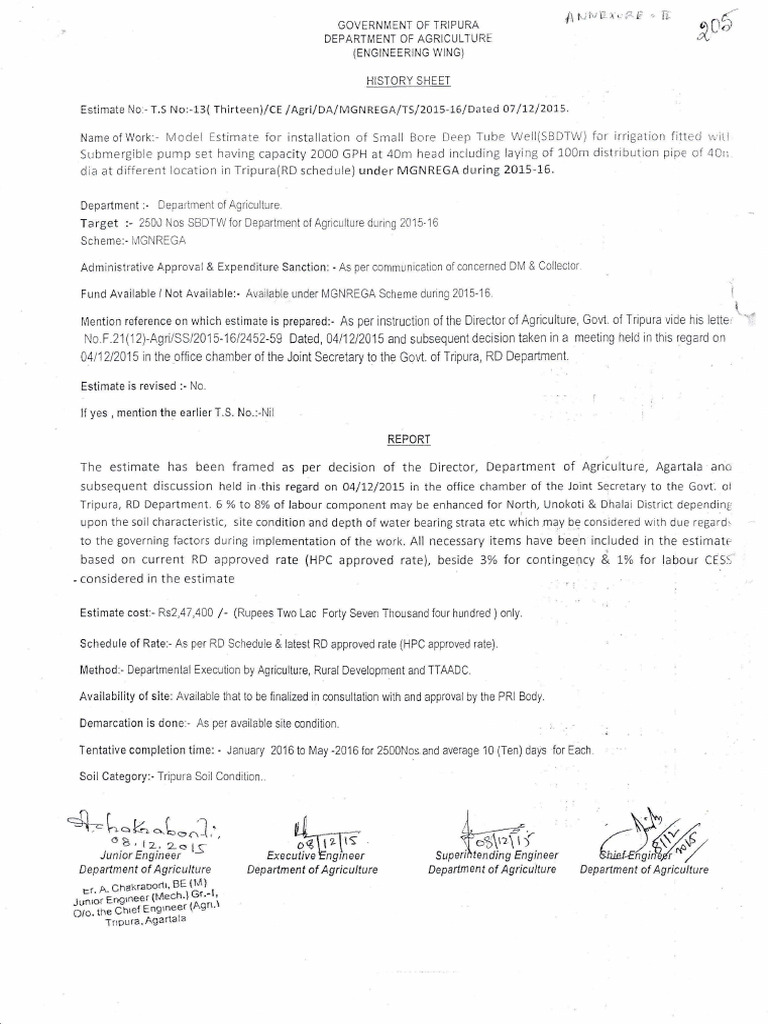 Detailed Estimate of Small Bored Deep Tube Well | PDF | Mechanical ...