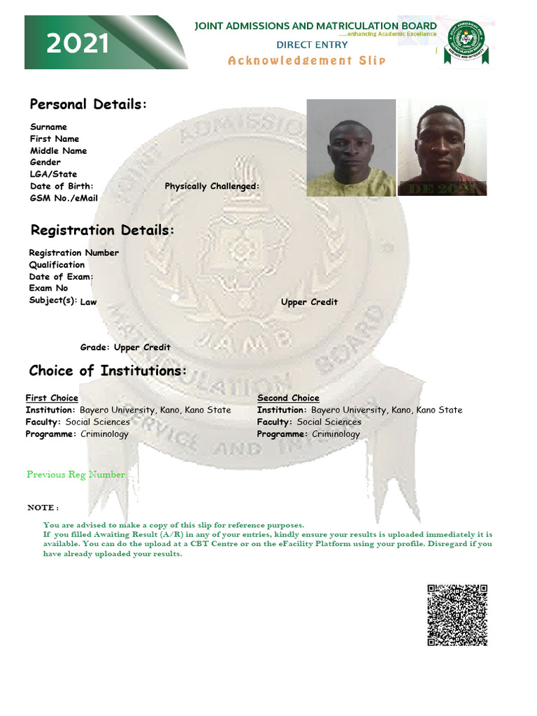 2021 de Registration Slip | PDF